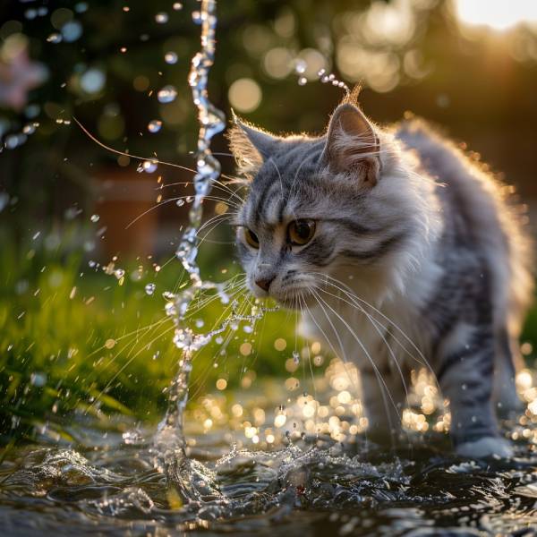 Tu gato se puede divertir con el agua - Veterinario de Gatos Querétaro